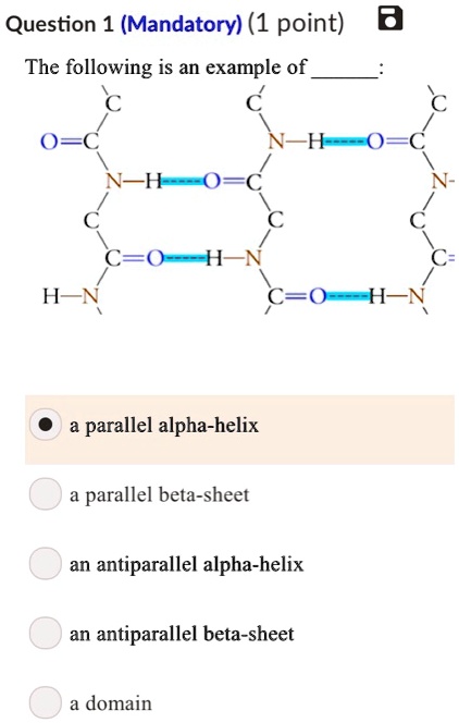 SOLVED: Question 1 (Mandatory) (1 point) 8 The following is an example ...