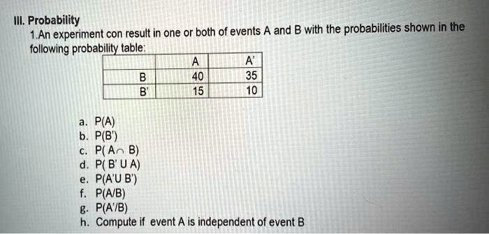 SOLVED: Probability: An experiment can result in one or both of events ...