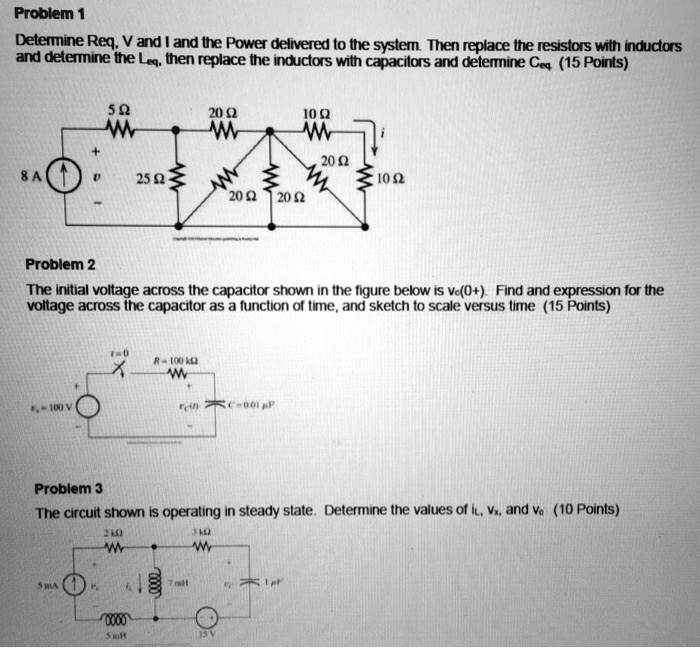 SOLVED: Problem 1: Determine Req, V, and I, and the Power delivered to the system. Then replace ...
