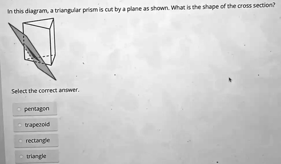 In this diagram, a triangular prism is cut by a plane as shown. What is ...