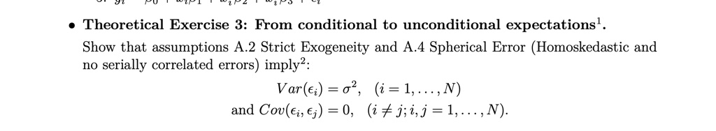 Theoretical Exercise 3 From Conditional To Unconditional Expectations