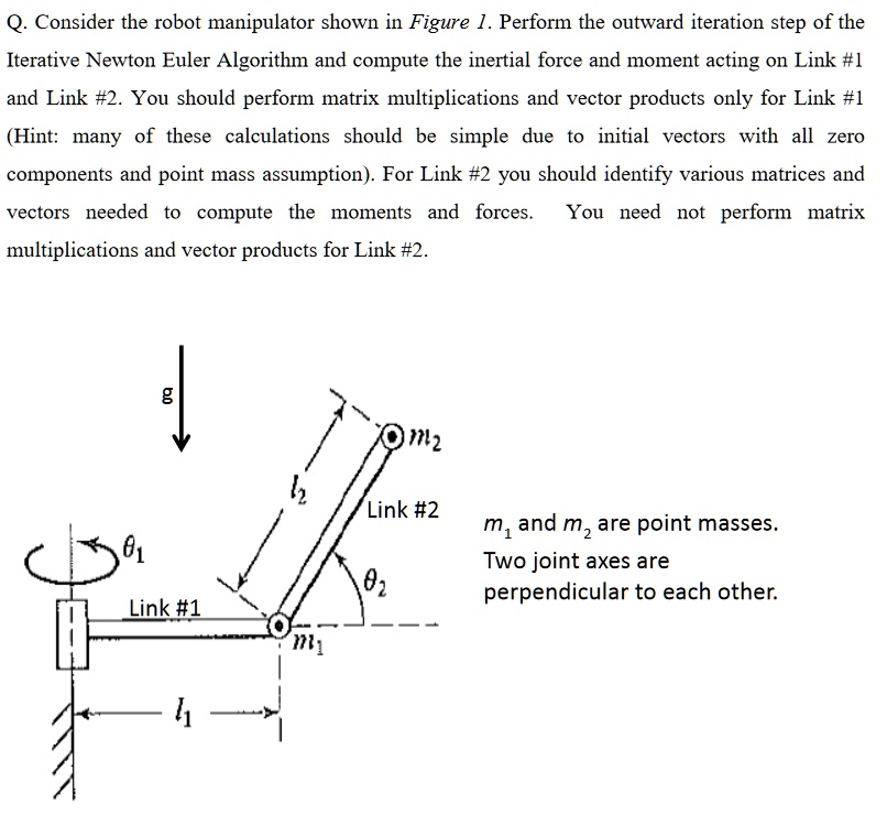 Solved Q Consider The Robot Manipulator Shown In Figure 1 Perform The Outward Iteration Step