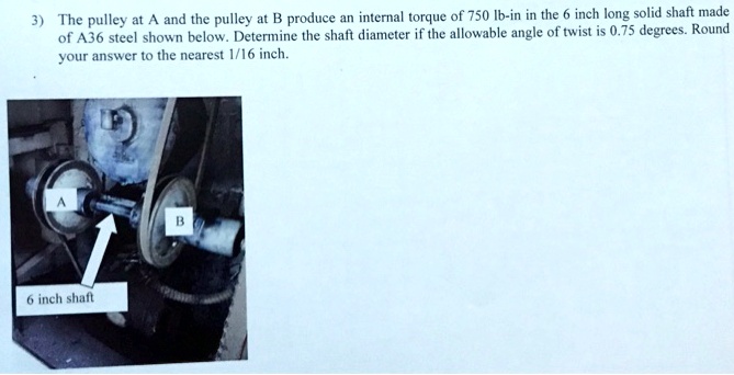SOLVED: 3The pulley at A and the pulley at B produce an internal torque ... SOLVED: 3The pulley at A and the pulley at B produce an internal torque ...