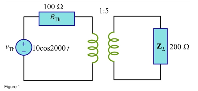 SOLVED: The primary of an ideal transformer with a turns ratio of 5 is connected to a voltage ...