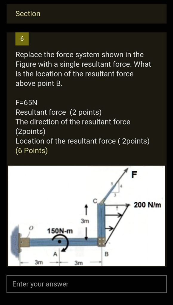 SOLVED: Section Replace the force system shown in the Figure with a single resultant force.What ...