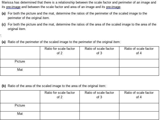 'Marissa has determined that there is a relationship between the scale ...