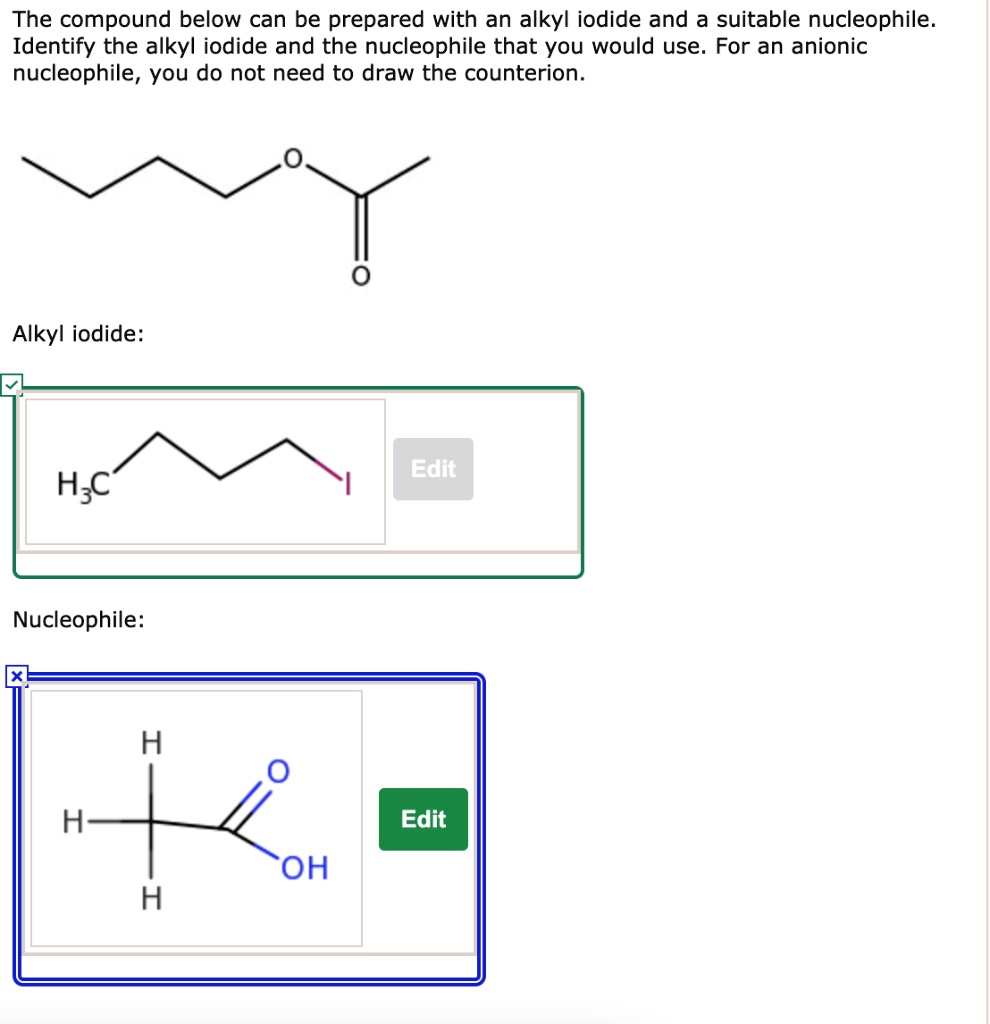 the compound below can be prepared with an alkyl iodide and a suitable ...