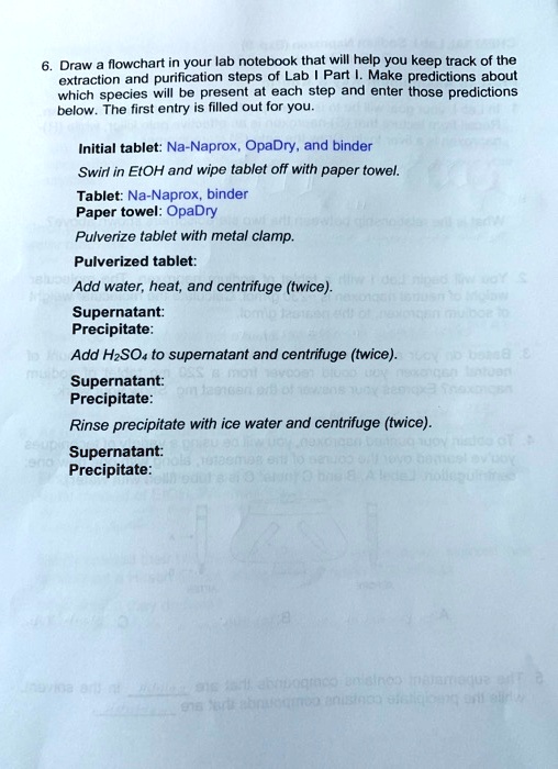 6. Draw a flowchart in your lab notebook that will help you keep track ...