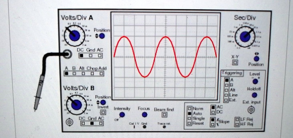 SOLVED: An oscilloscope displays a sinusoidal signal as shown in the ...