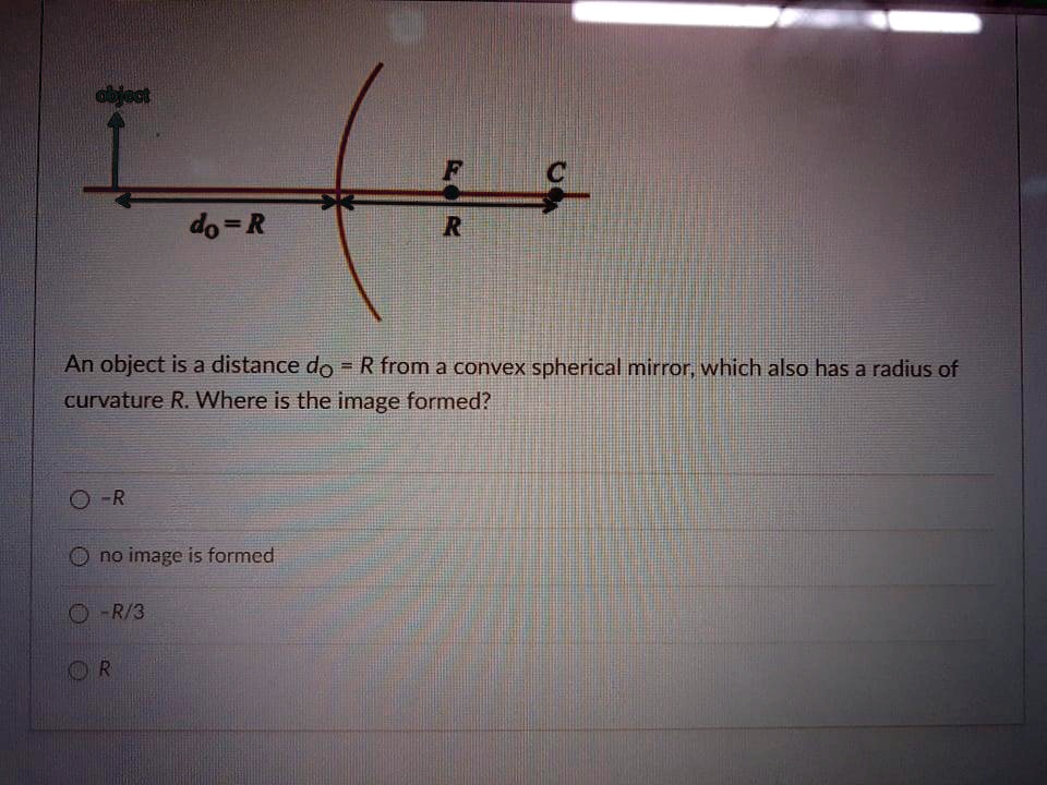 SOLVED: Y = Op An object is a distance d0 = R from a convex spherical ...