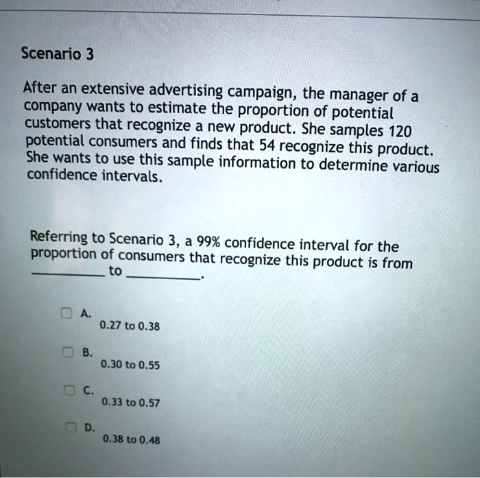 SOLVED: Scenario 3 After an extensive advertising campaign, the manager ...