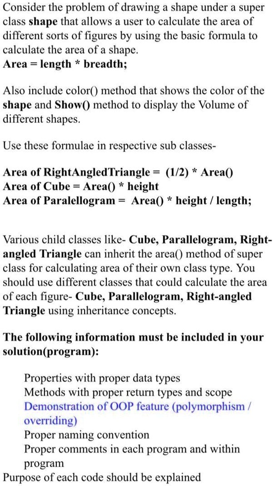 SOLVED: Consider the problem of drawing a shape under a superclass ... SOLVED: Consider the problem of drawing a shape under a superclass ...