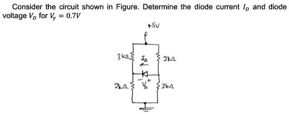 SOLVED: Consider the circuit shown in Figure. Determine the diode current ð ¼ð · and diode ...