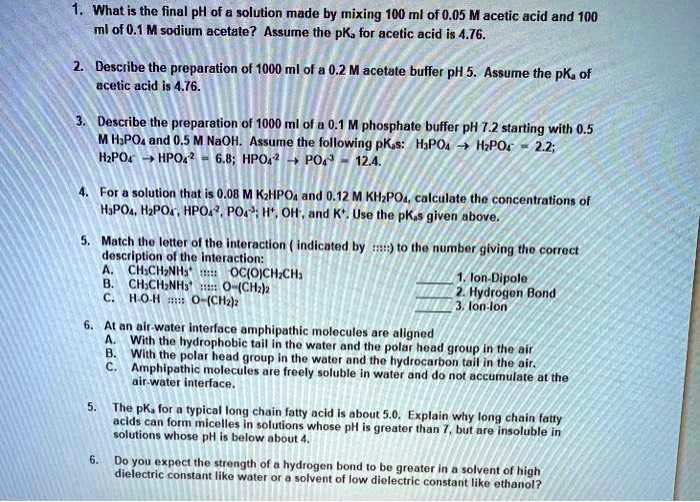 what is the final ph of solution made by mixing 100 ml of 005 m acelic acid and 100 ml of 01 m ...