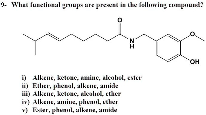 9 what functional groups are present in the following compound oh ...