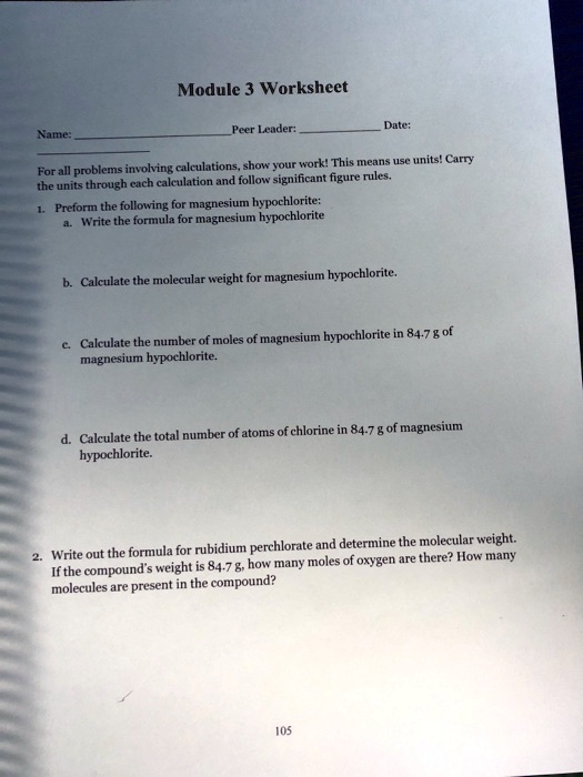 module 3 worksheet feer leuder date vae for all problems involing ...