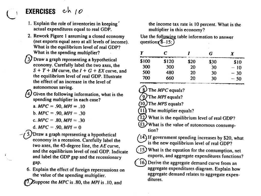 SOLVED: EXERCISES ch 10 1. Explain the role of inventories in keeping ...