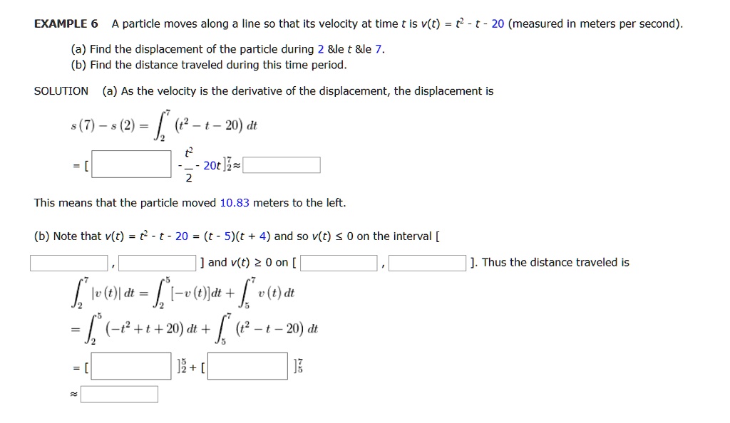 Solved Example 6 A Particle Moves Along A Line So That Its Velocity