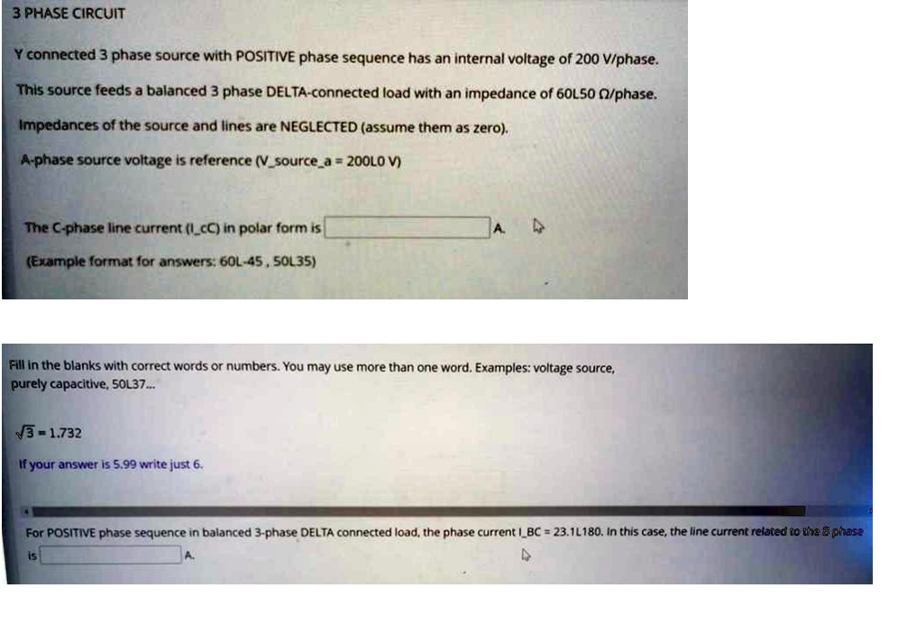 3-PHASE CIRCUIT Y-connected 3-phase source with POSITIVE phase sequence ...