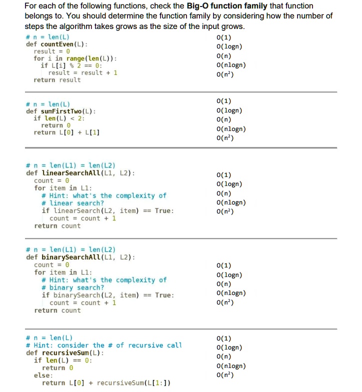 SOLVED: 'Please help with determining the function family: For each of the following functions ...