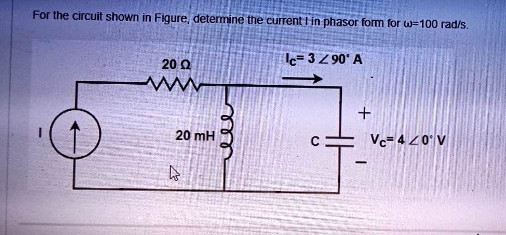 For the circuit shown in Figure, determine the current I in phasor form ...