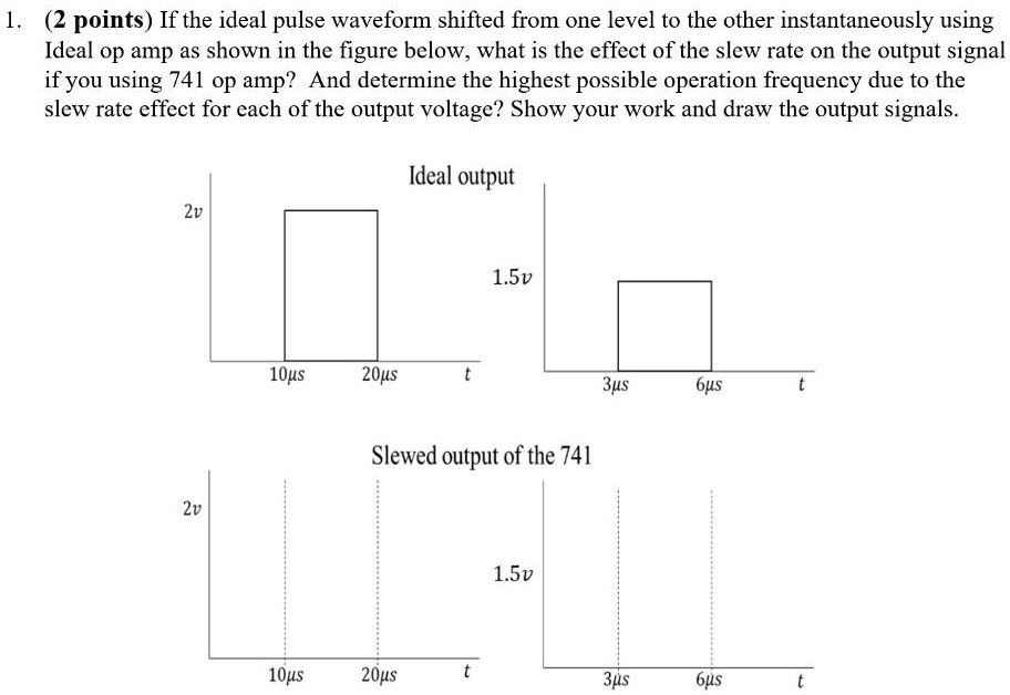 SOLVED: 1.(2 points) If the ideal pulse waveform shifted from one level ...