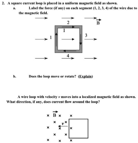 SOLVED: A square current loop is placed in a uniform magnetic field as ...