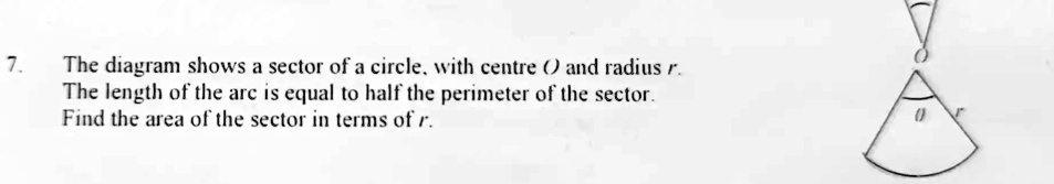 7. The diagram shows a sector of a circle, with centre O and radius r ...