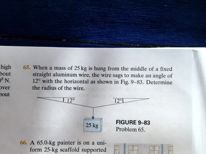 SOLVED: high bout J8 N. )ver )out 65. When a mass of 25 kg is hung from ...