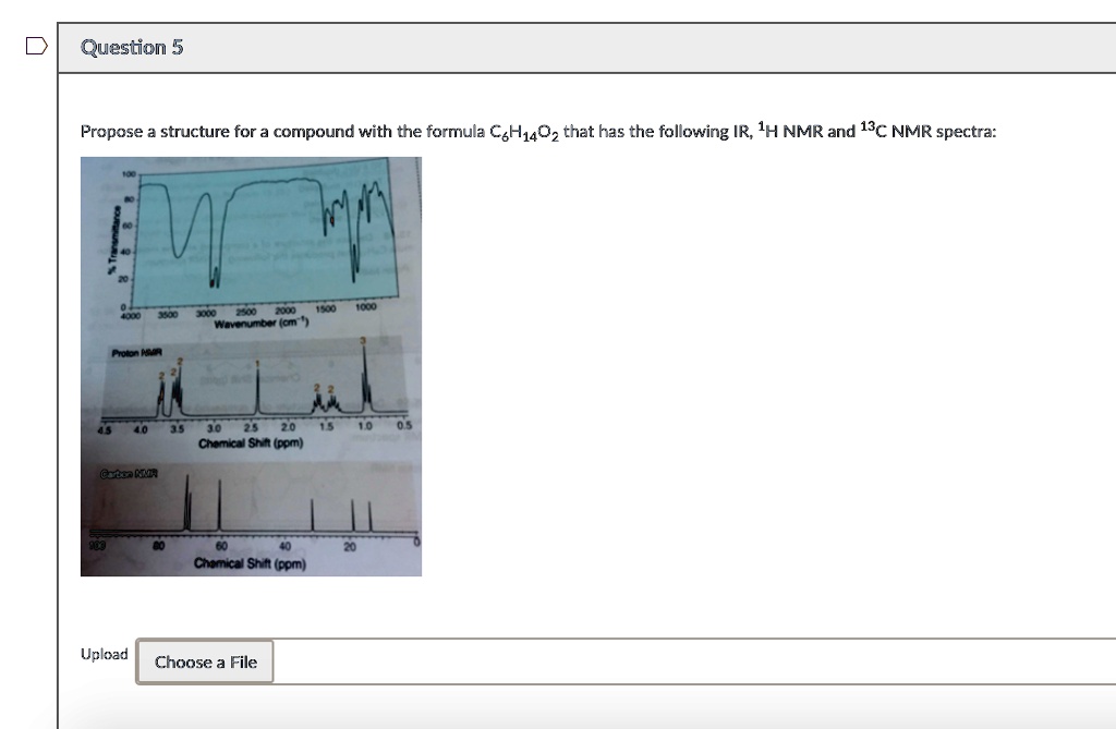 question 5 propose structure for a compound with the formula ch14oz ...