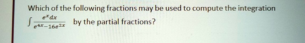 SOLVED: Which of the following fractions may be used to compute the ...