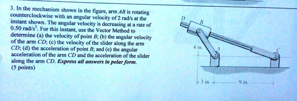 In the mechanism shown in the figure, arm AB is rotating ...