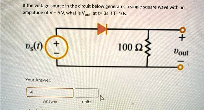 If the voltage source in the circuit below generates a single square ...