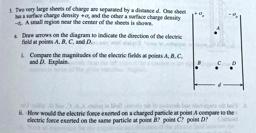 two very large sheets of charge are separated by a distance d one sheet ...