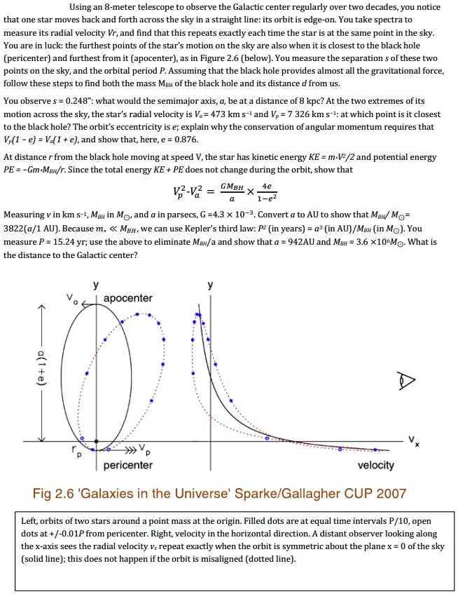 SOLVED: Using an 8-meter telescope, observe the Galactic center ...