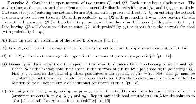 Solved Exercise 3 Consider The Open Network Of Two Queues Q1 And Q2 Each Queue Has A Single
