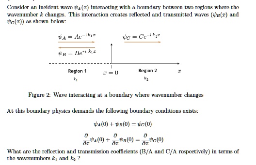 SOLVED: Consider incident wave @A (r) interacting with boundary betwoen ...