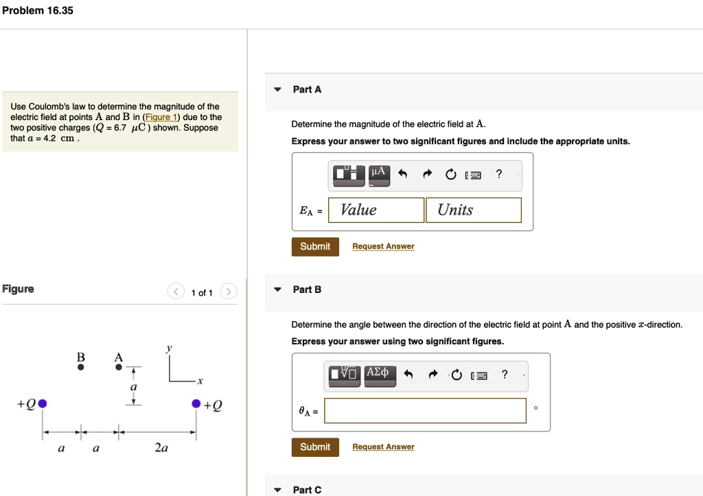 SOLVED: Problem 16.35 Part A Use Coulomb's law to determine the ...