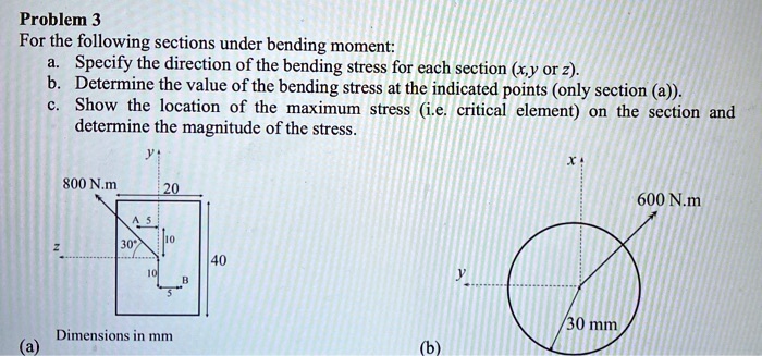 Problem 3 For the following sections under bending moment: a. Specify ...