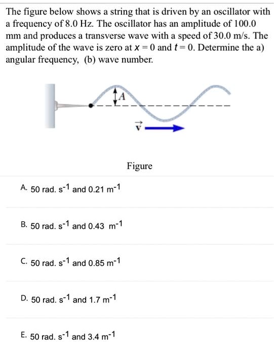 SOLVED: The figure below shows a string that is driven by an oscillator ...