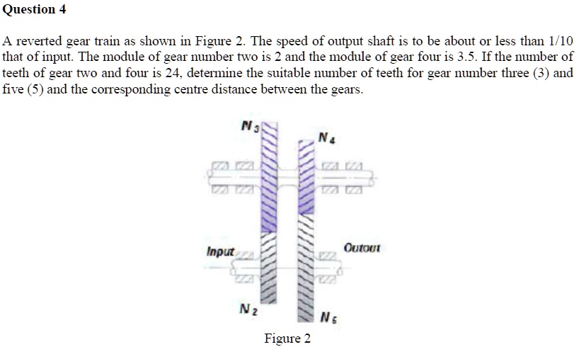Question 4 A reverted gear train as shown in Figure 2. The...