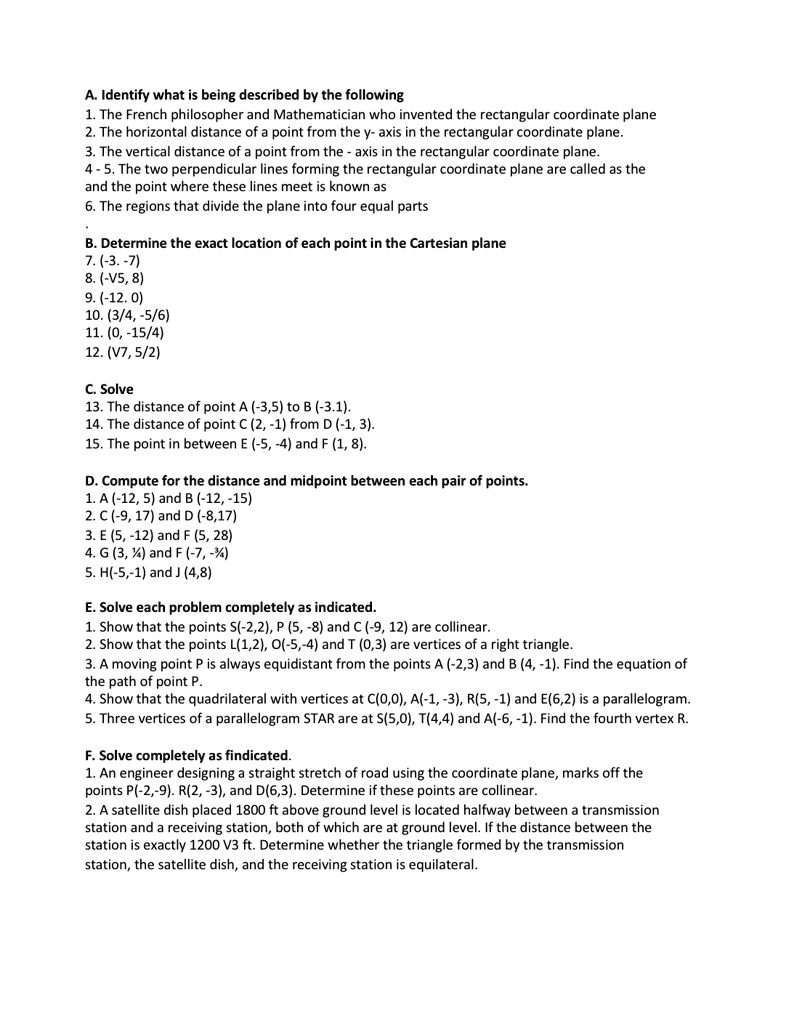 SOLVED: A. Identify what is being described by the following: The ...