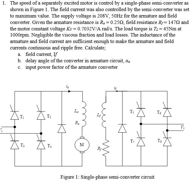 SOLVED: The speed of a separately excited motor is controlled by a ...