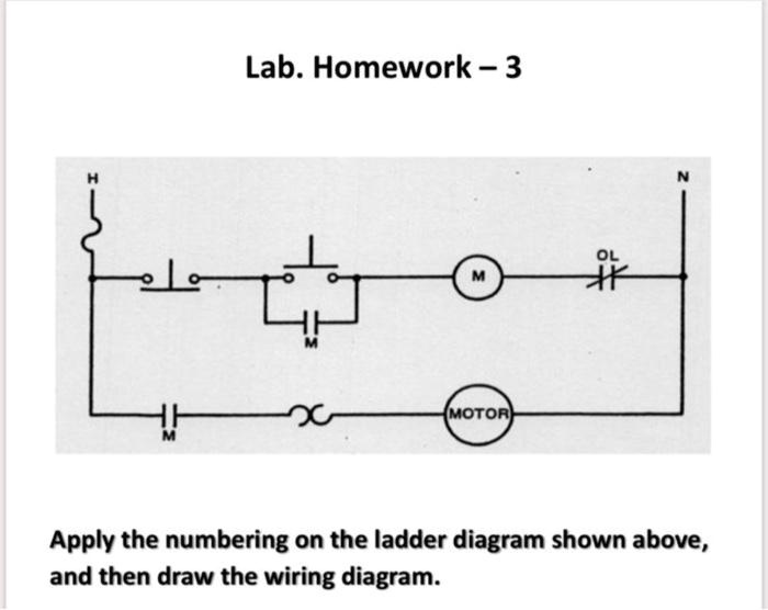Lab. Homework - 3 Apply the numbering on the ladder diagram shown above ...