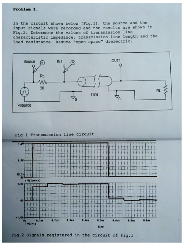 SOLVED: In the circuit shown below (Fig. 1), the source and the input ...