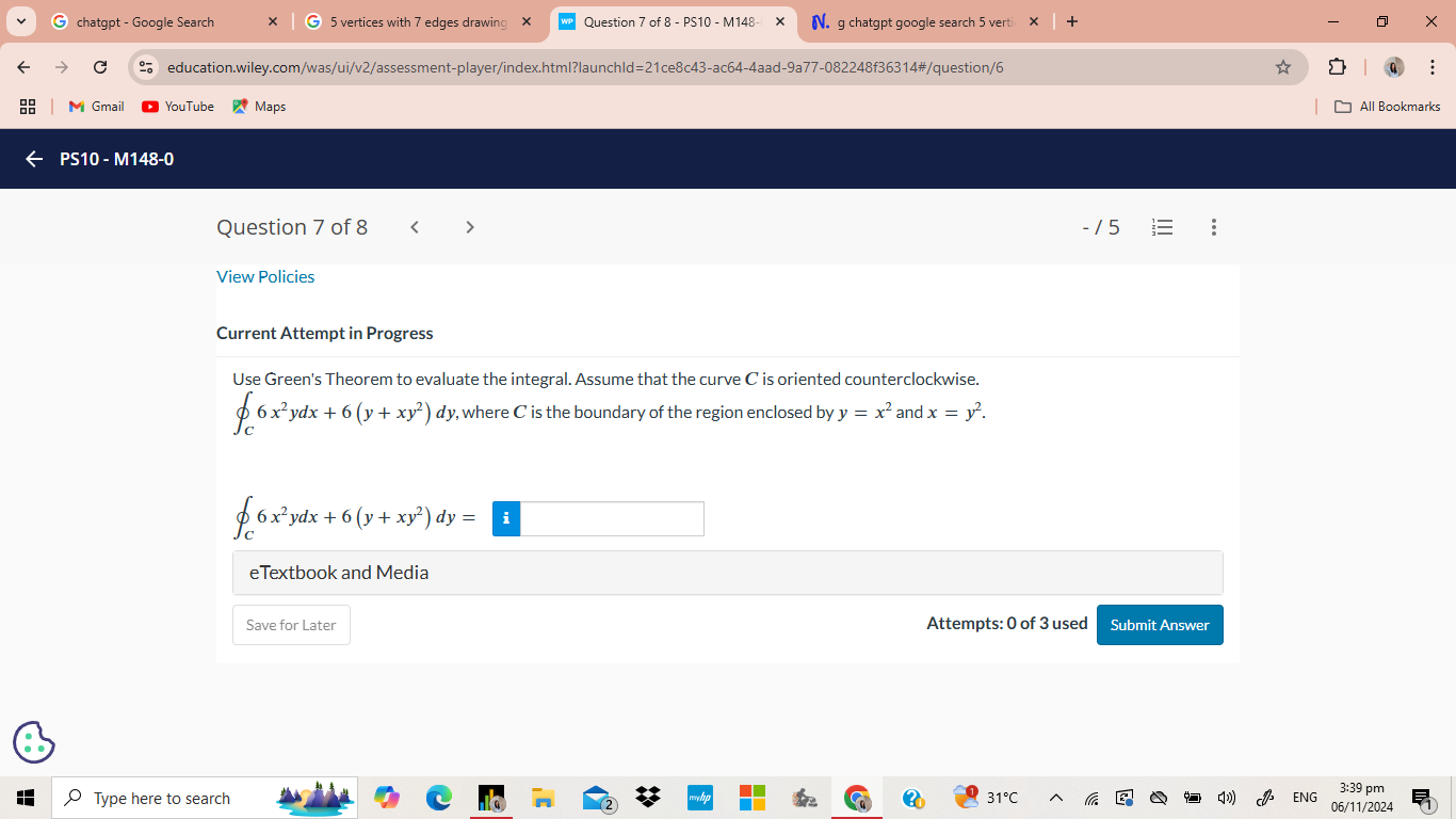 [GET ANSWER] chatgpt - Google Search 5 vertices with 7 edges drawing Question 7 of 8 - PS10 ...