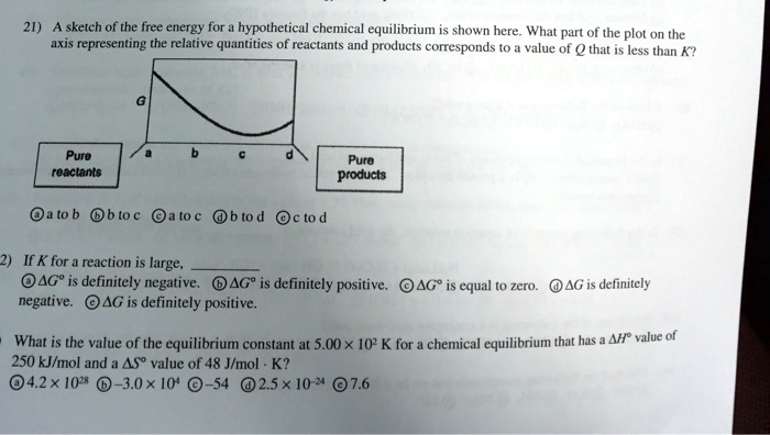 SOLVED: A sketch of the free energy for a hypothetical chemical ...