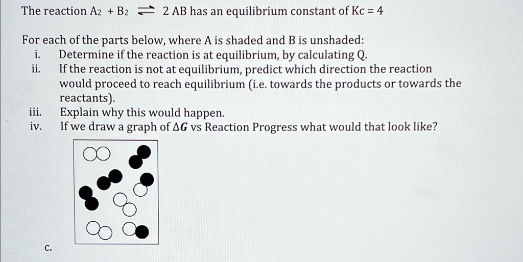 The reaction A2 + B2 2 AB has an equilibrium constant of Kc = 4 For ...