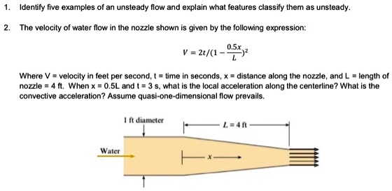 SOLVED: 1,2 please!!! 7 Identify five examples of an unsteady flow and explain what features ...