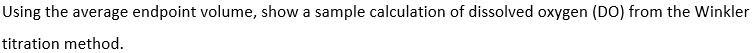 SOLVED: Using the average endpoint volume, show sample calculation of ...